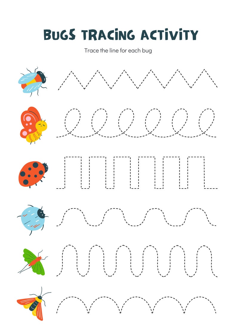 Pre Handwriting Line Tracing Worksheets, Preschool Interactive Tracing ...