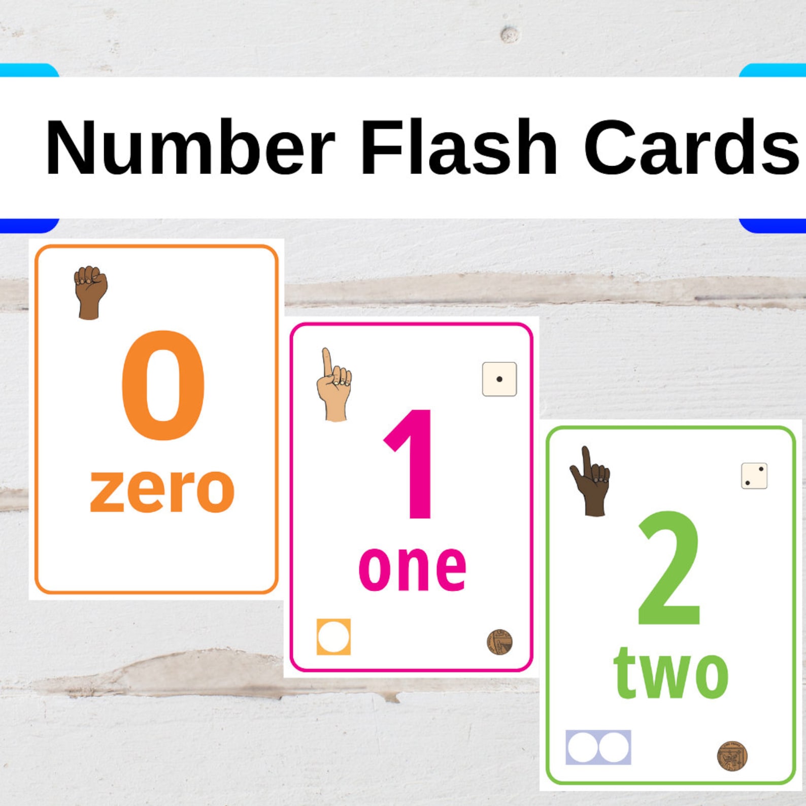 Numbers Flash Cards, Preschool Counting Flash Cards, Number Cards 1-20 ...