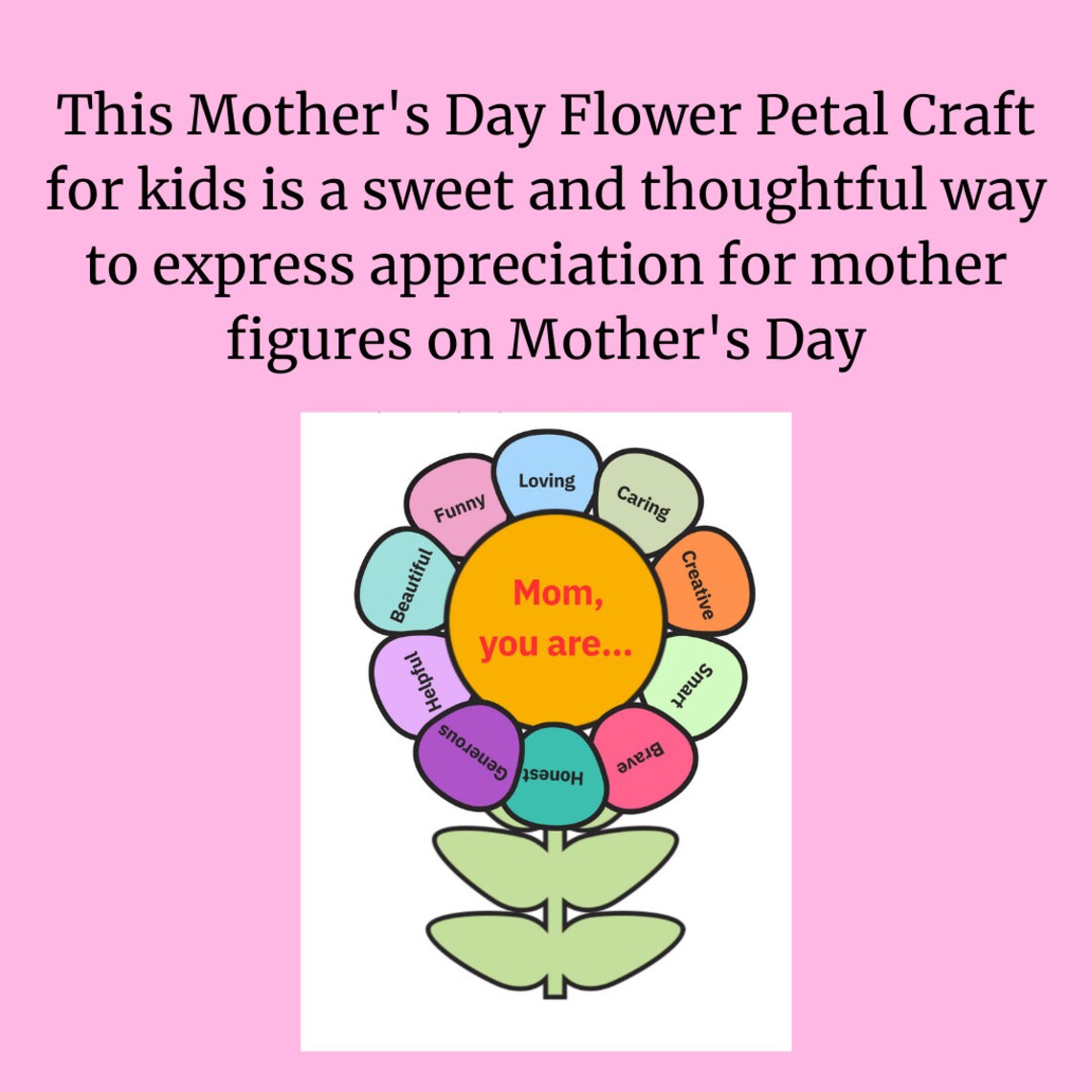 Mother's Day Flower Craft,printable Activity,mother's Day Bouquet Craft ...