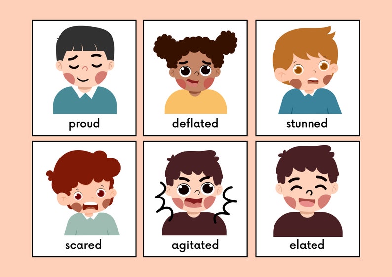 3 Different Emotions Flashcards Montessori Printable Learning Resources ...