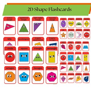 2D Shape Flashcards | Shapes for Kindergarten | Shapes Printable ...