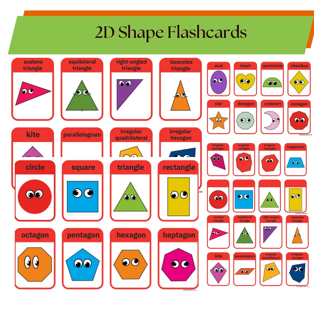2D Shape Flashcards | Shapes for Kindergarten | Shapes Printable ...
