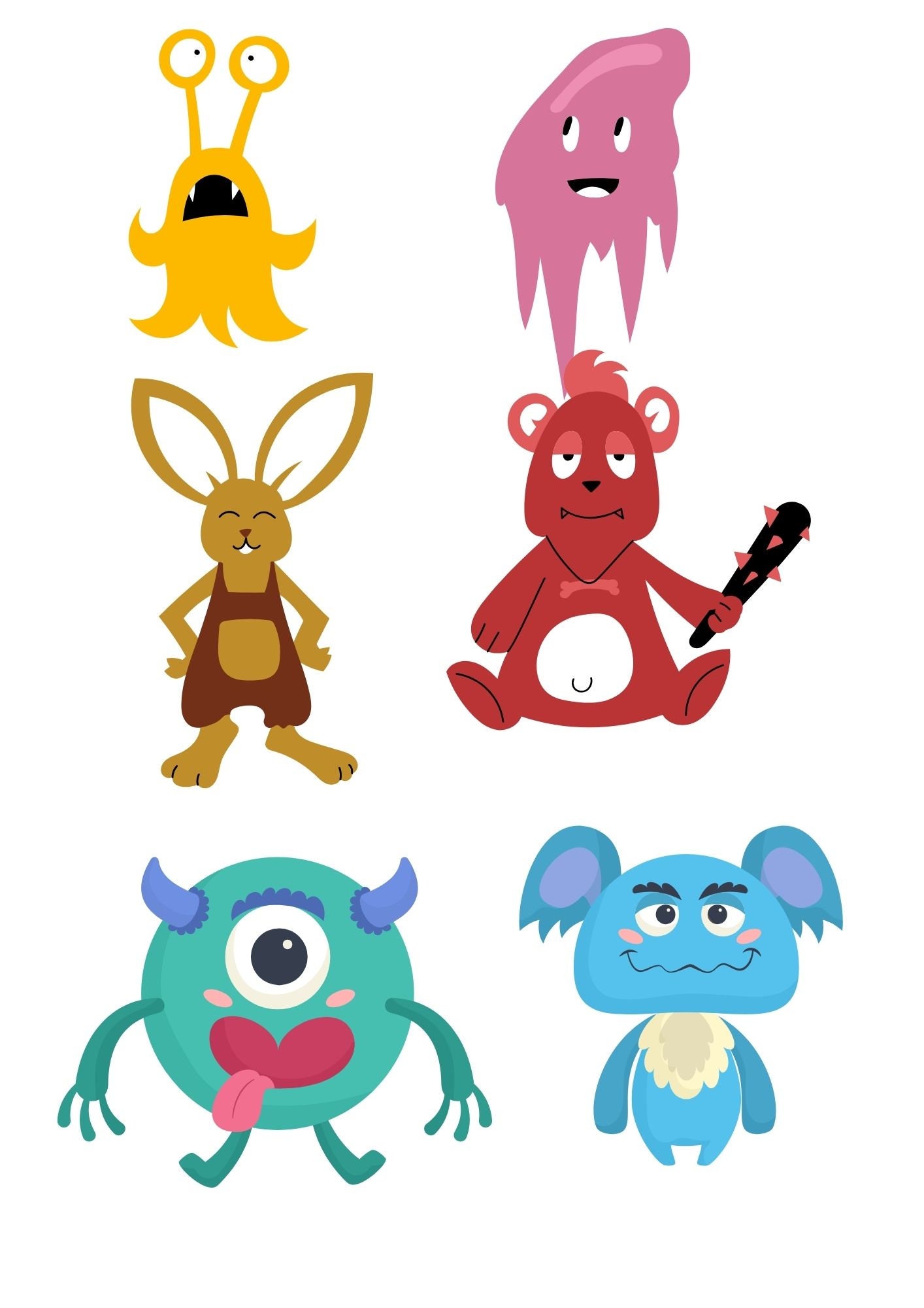 Monster Clipart Set Cute Monster Pictures,30 Different Sweet Monster ...