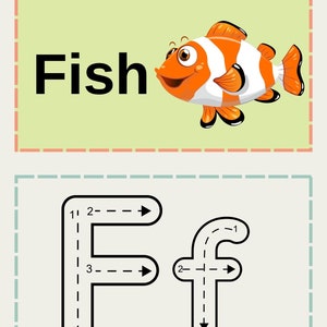 Alphabet Tracing Cardsanimals,alphabet Flashcards for Home,school ...
