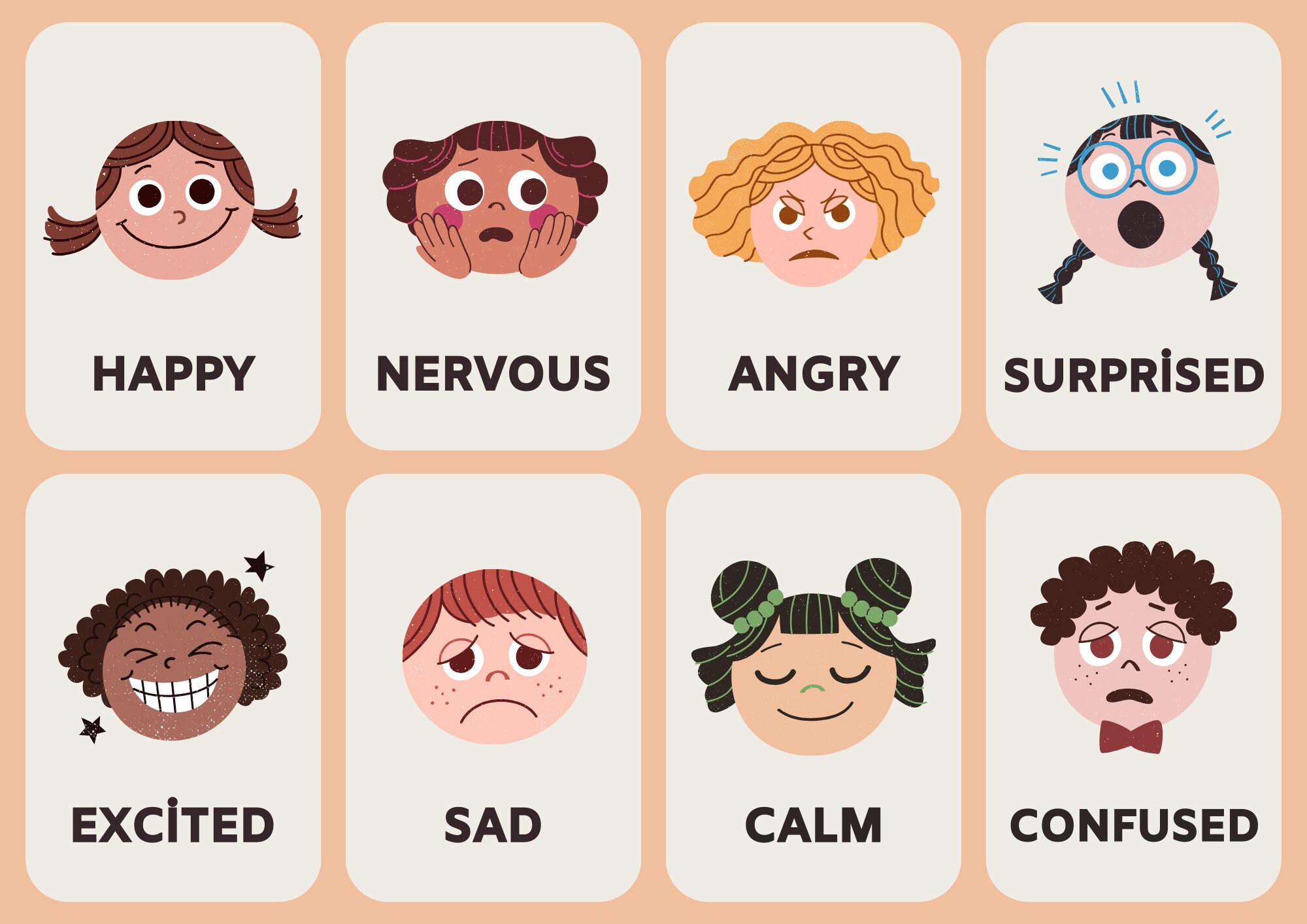 3 Different Emotions Flashcards Montessori Printable Learning Resources ...