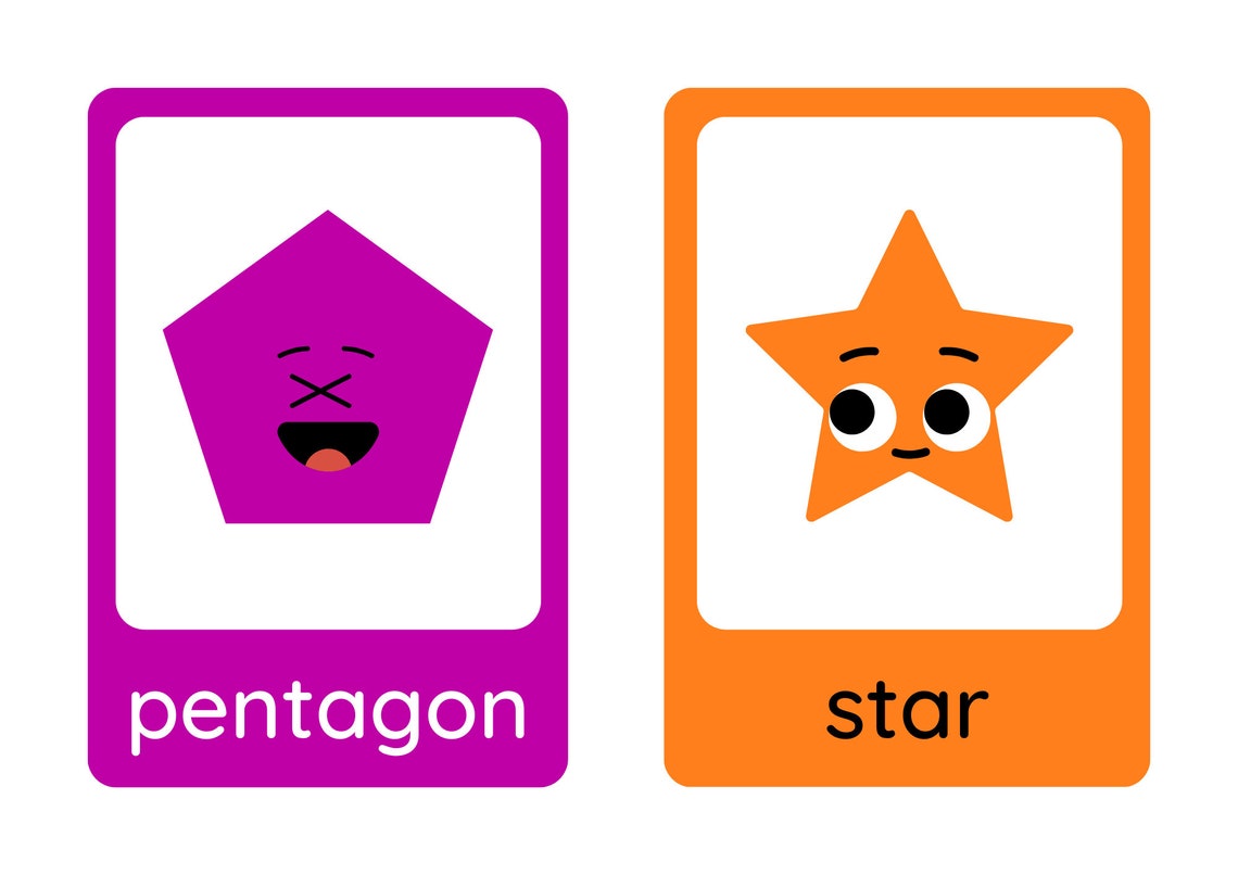Shapes Flash Cards,educational Shapes Flashcards,preschool Shapes ...