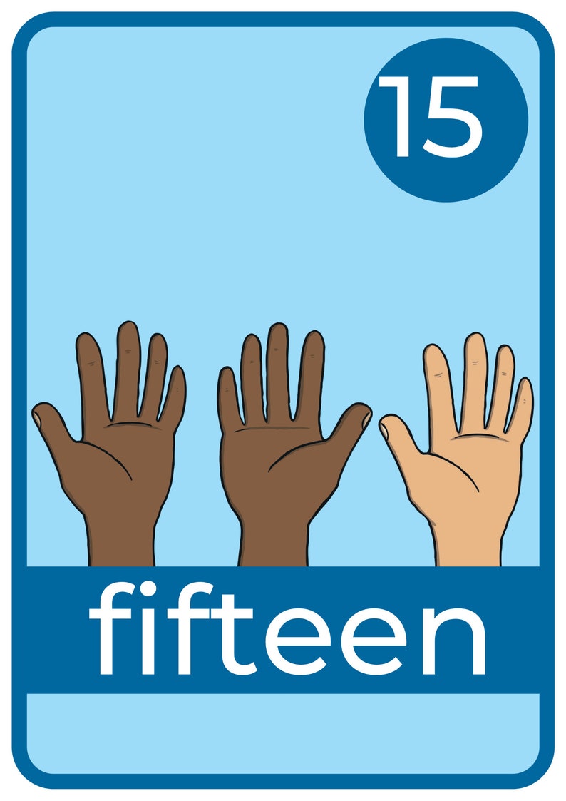 Finger Number Cards, Preschool Counting Flash Cards, Count and Clip ...