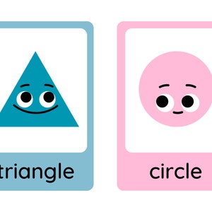 Shapes Flash Cards,educational Shapes Flashcards,preschool Shapes ...
