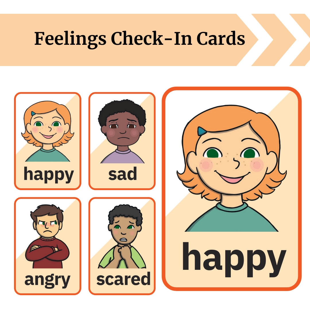 Emotion Flashcards ,emotion Cards Toddler,printable Emotion Cards for ...