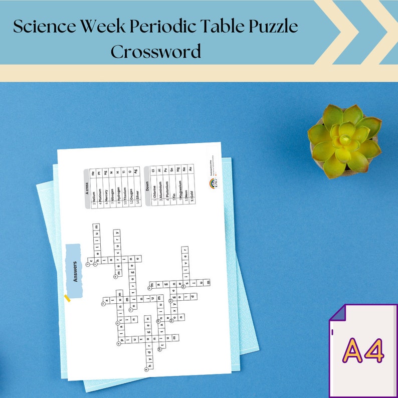 Periodic Table Puzzle Crossword,science Week ,printable Periodic Table ...
