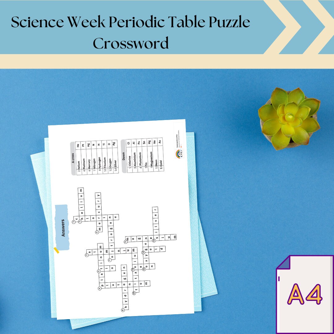 Periodic Table Puzzle Crossword,science Week ,printable Periodic Table ...