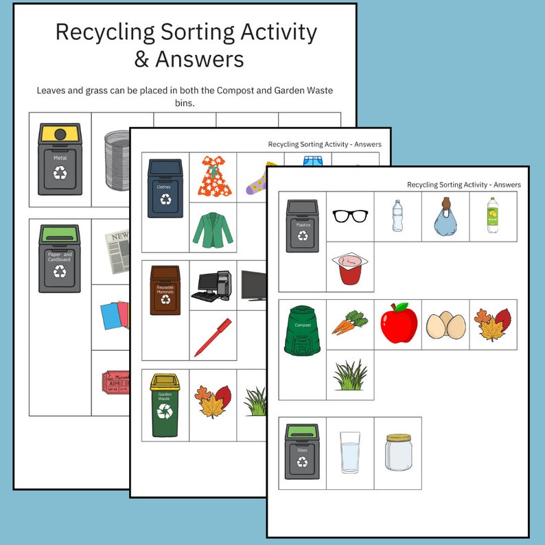 Recycling Activity-recycling Game, Earth Day Activity,waste Sorting ...
