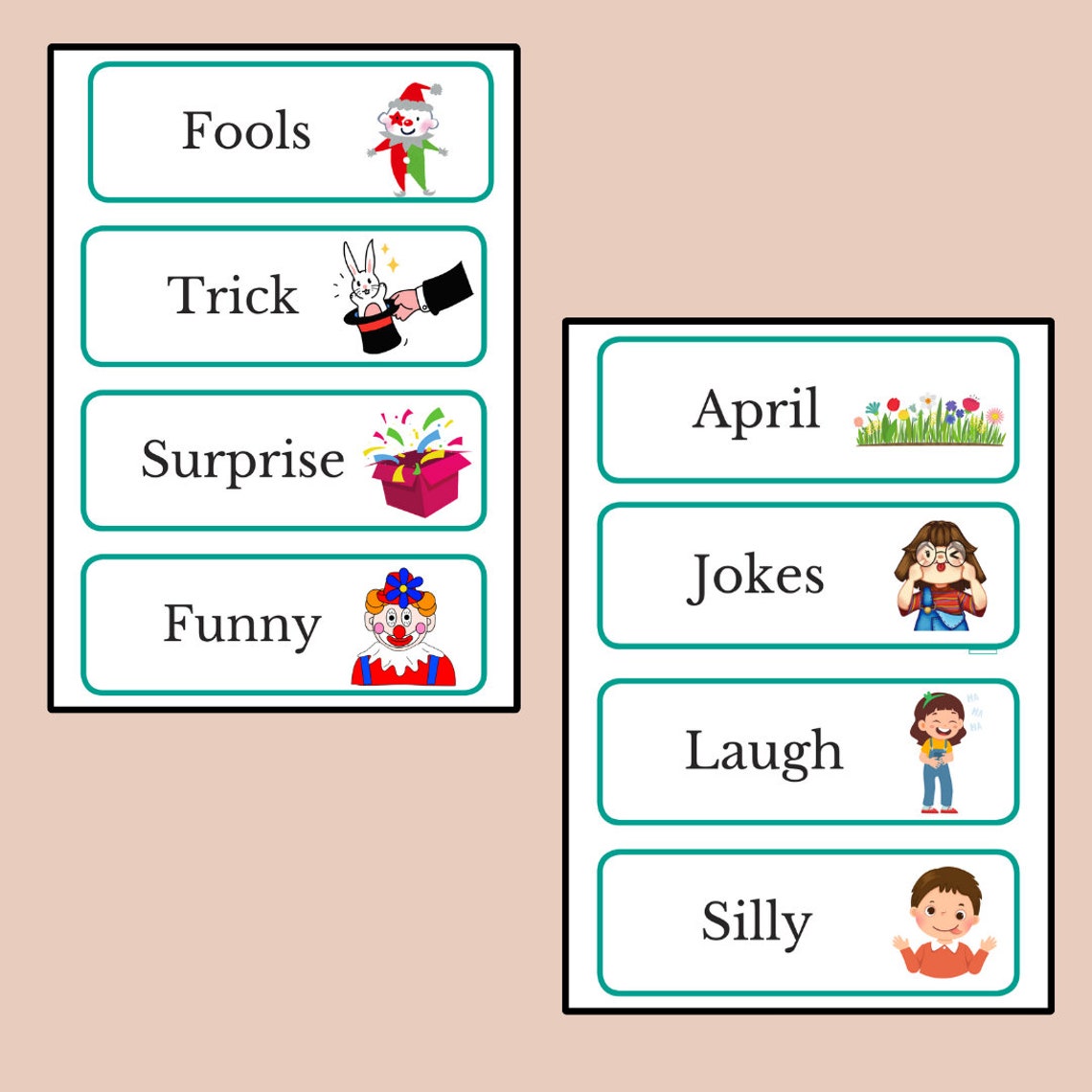 April Fools' Day Key Vocabulary Display Labels,april Fools Day,april ...
