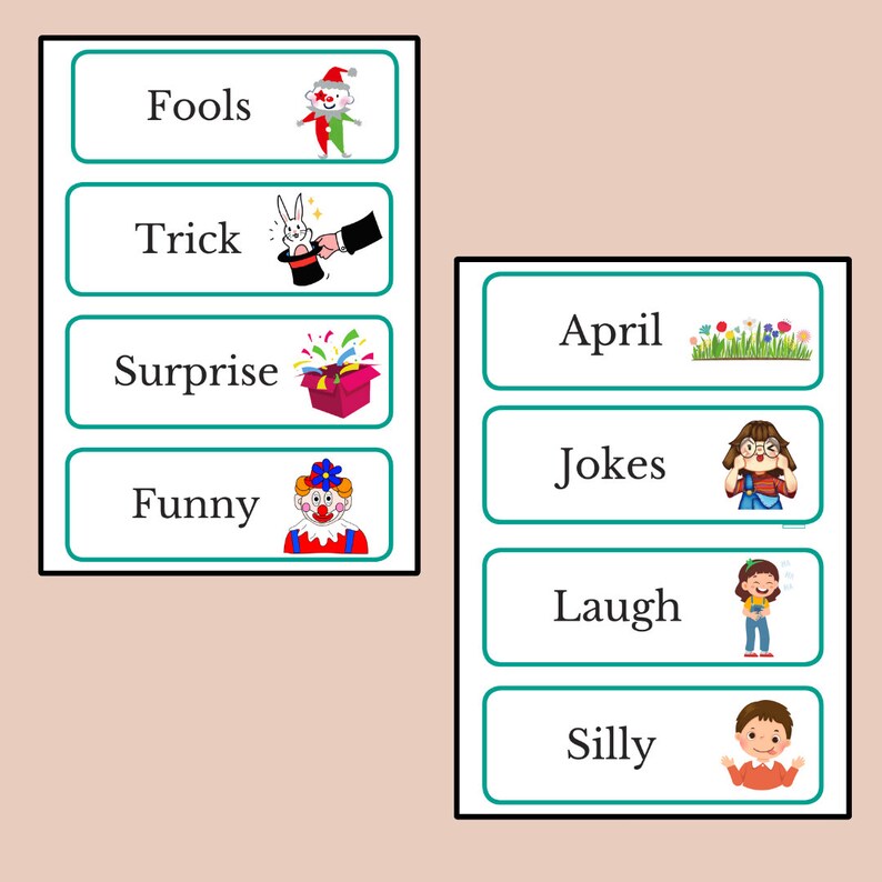 April Fools' Day Key Vocabulary Display Labels,april Fools Day,april ...