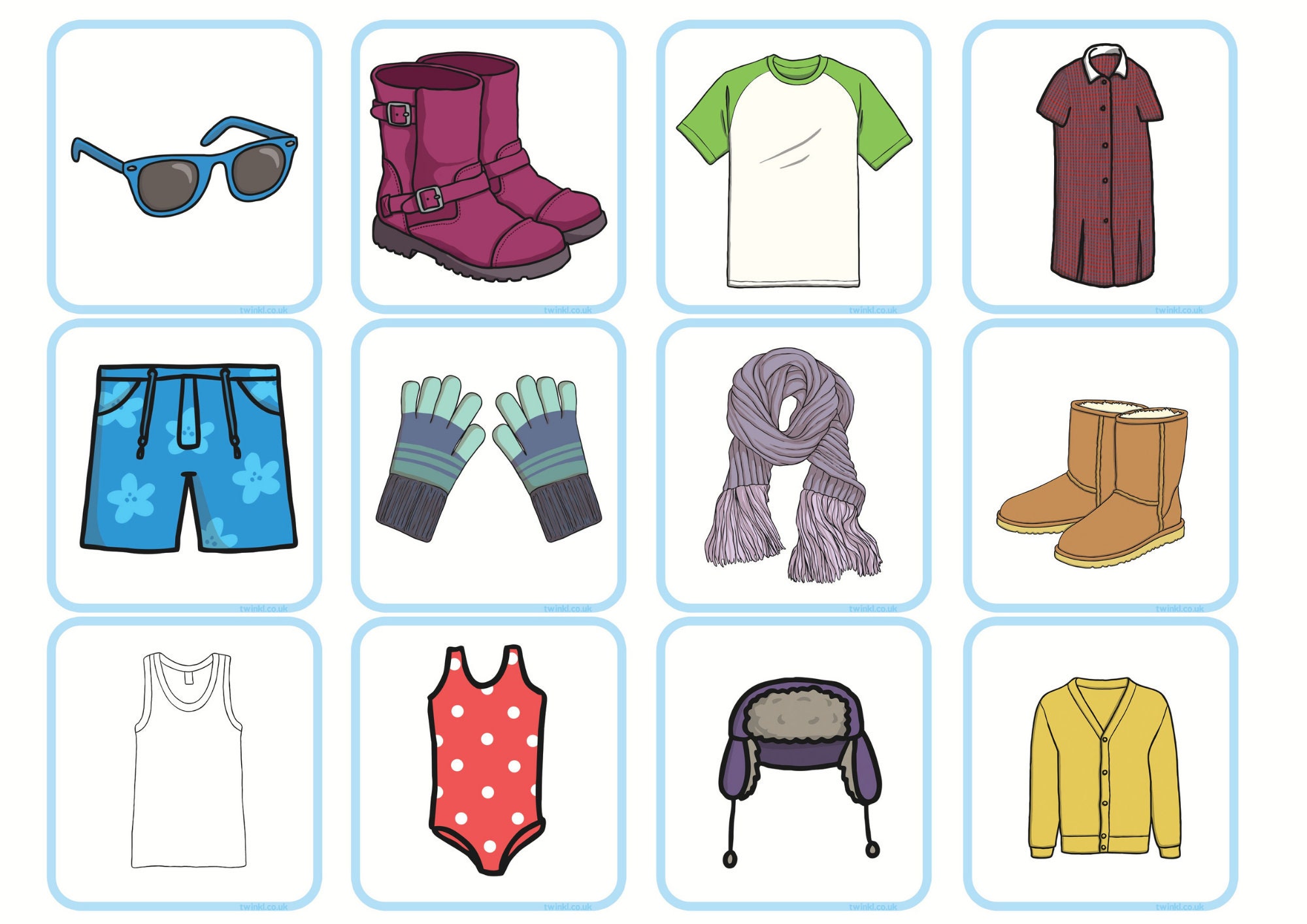 Weather Clothes Sorting Activity,early Learning - Preschool Learning ...