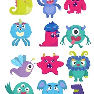 Monster Clipart Set Cute Monster Pictures,30 Different Sweet Monster ...