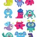 Monster Clipart Set Cute Monster Pictures,30 Different Sweet Monster ...