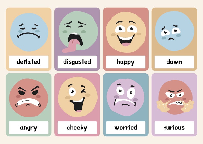 3 Different Emotions Flashcards Montessori Printable Learning Resources ...