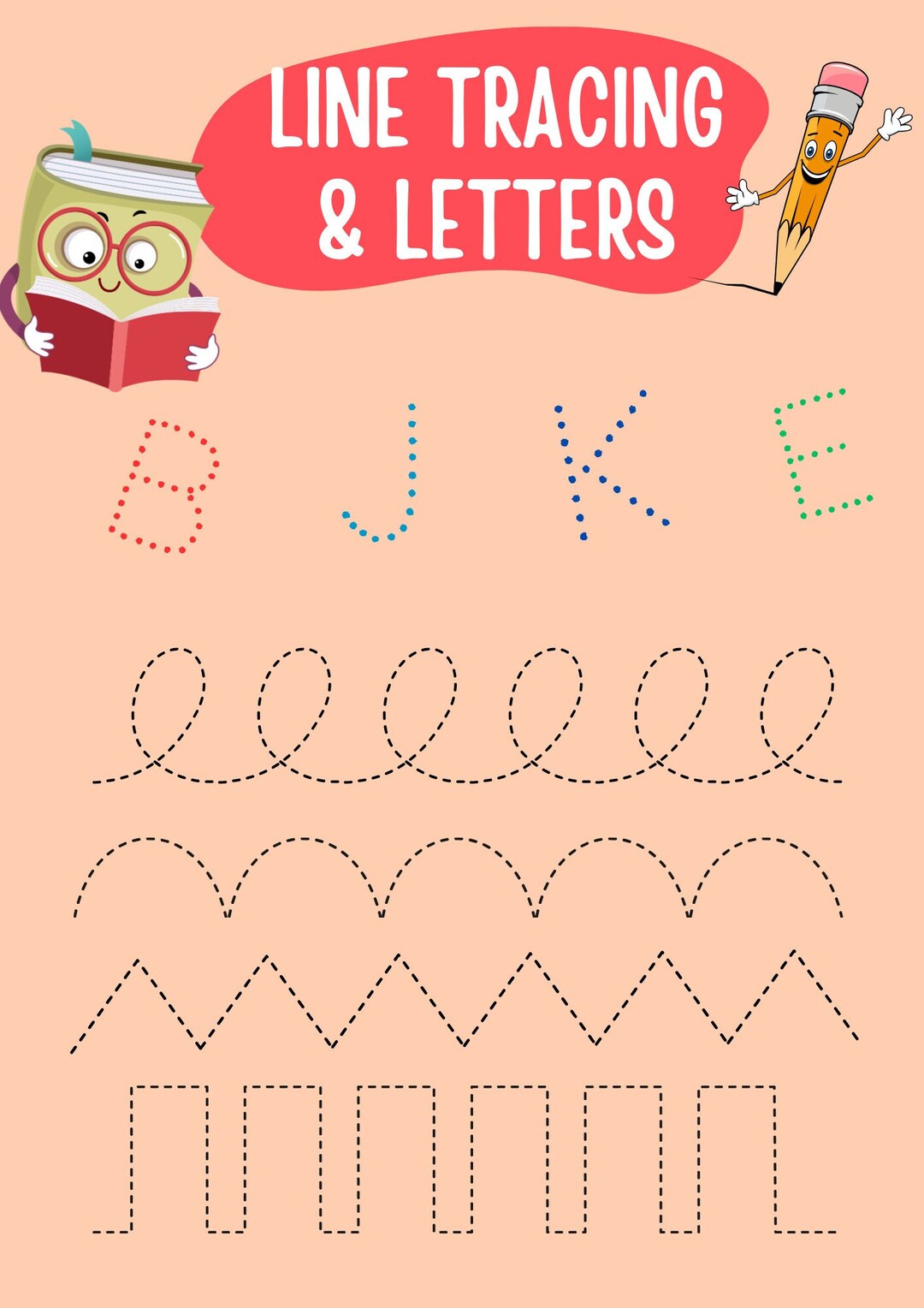 Pre Handwriting Line Tracing Worksheets, Preschool Interactive Tracing ...