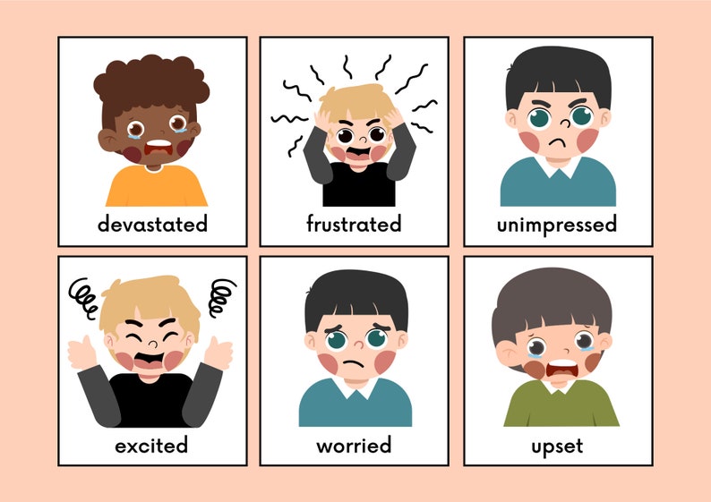 3 Different Emotions Flashcards Montessori Printable Learning Resources ...
