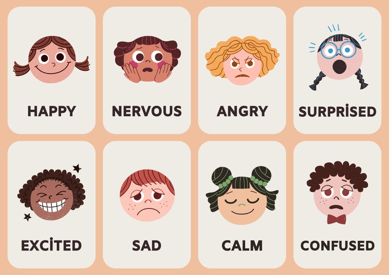 3 Different Emotions Flashcards Montessori Printable Learning Resources ...