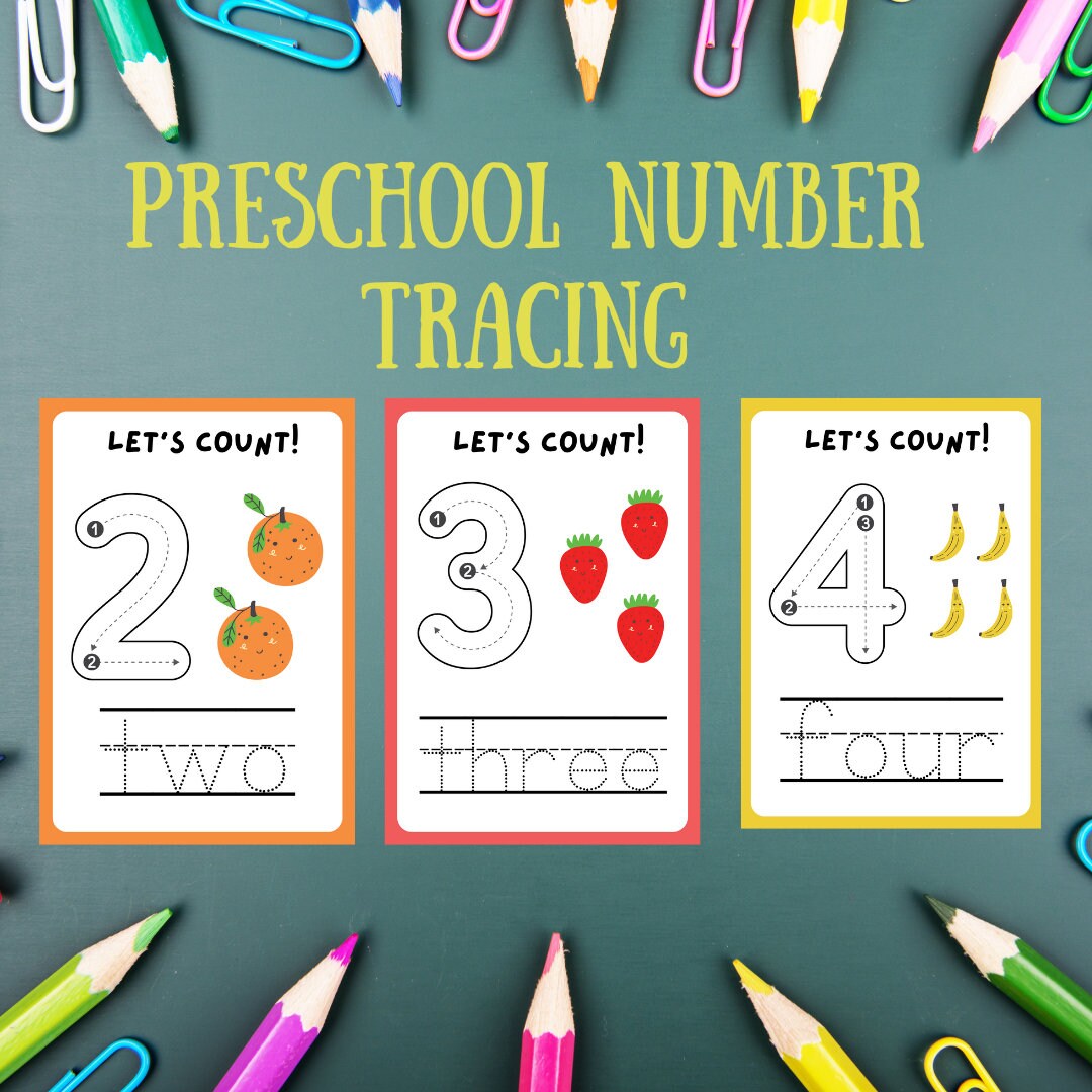 Preschool Number Tracing, 1-10,montessori Materials Practice for ...