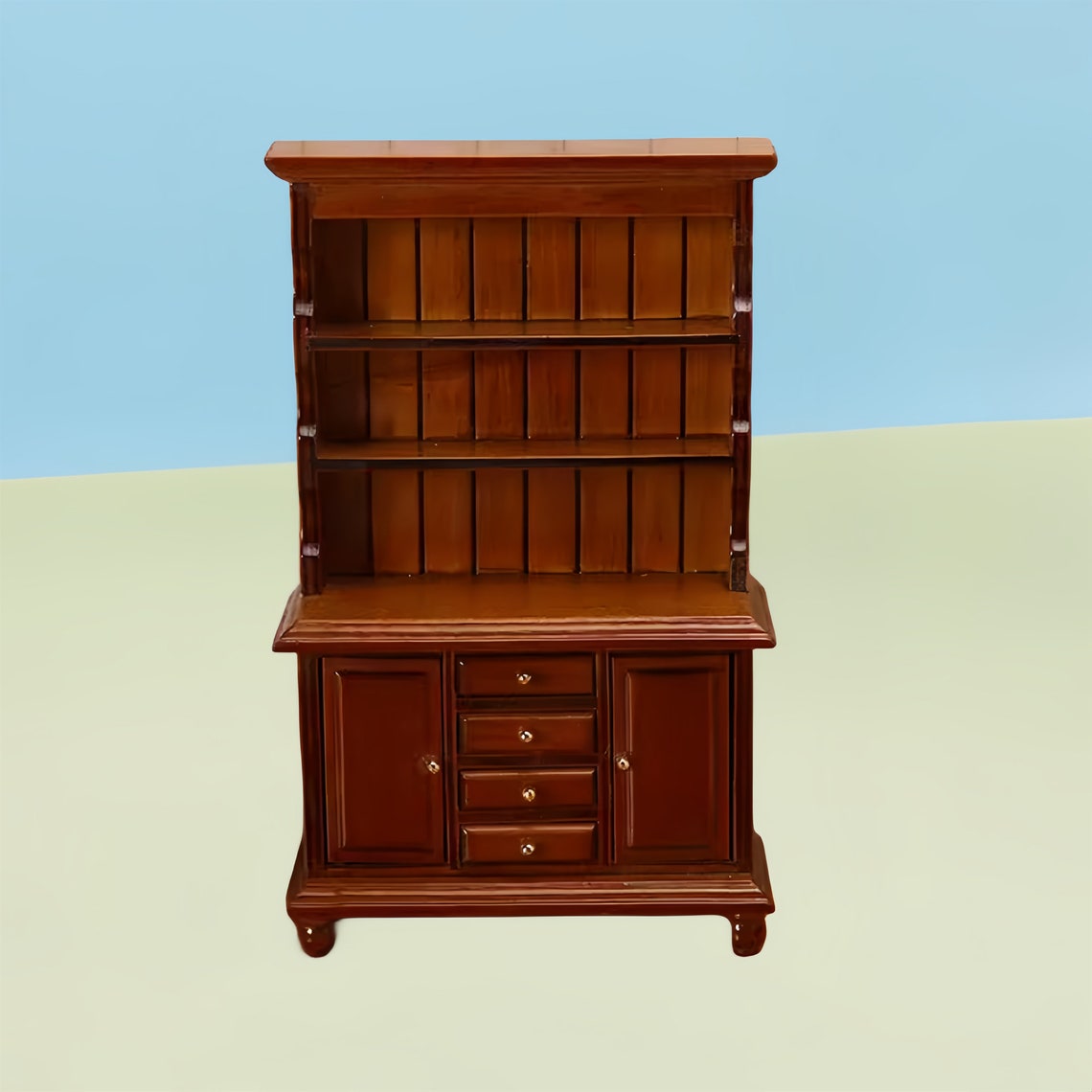 BJD White Cupboard Bookcase, Mini Cupboard Bookcase Dollhouse 1:12 ...