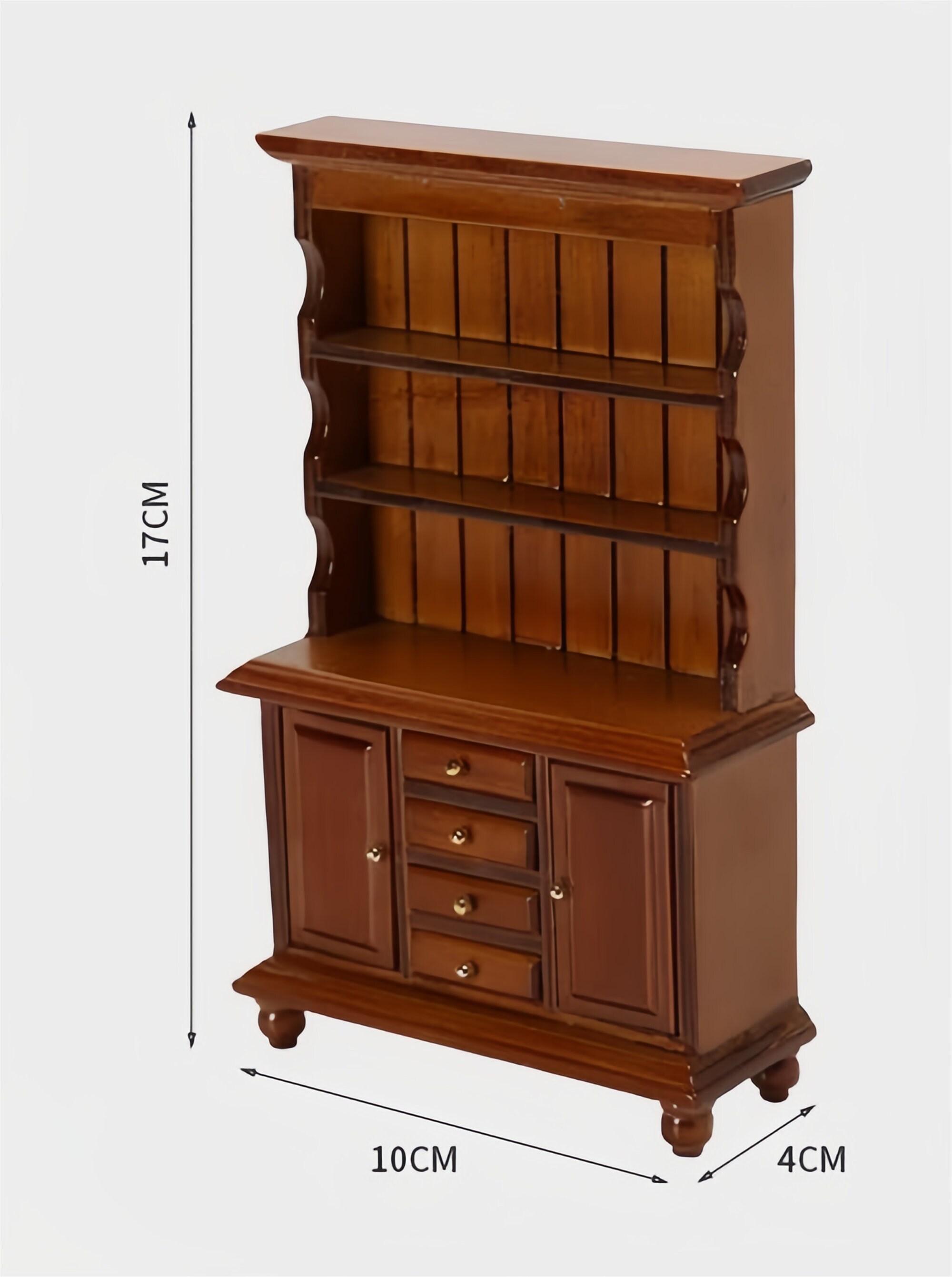 BJD White Cupboard Bookcase, Mini Cupboard Bookcase Dollhouse 1:12 ...