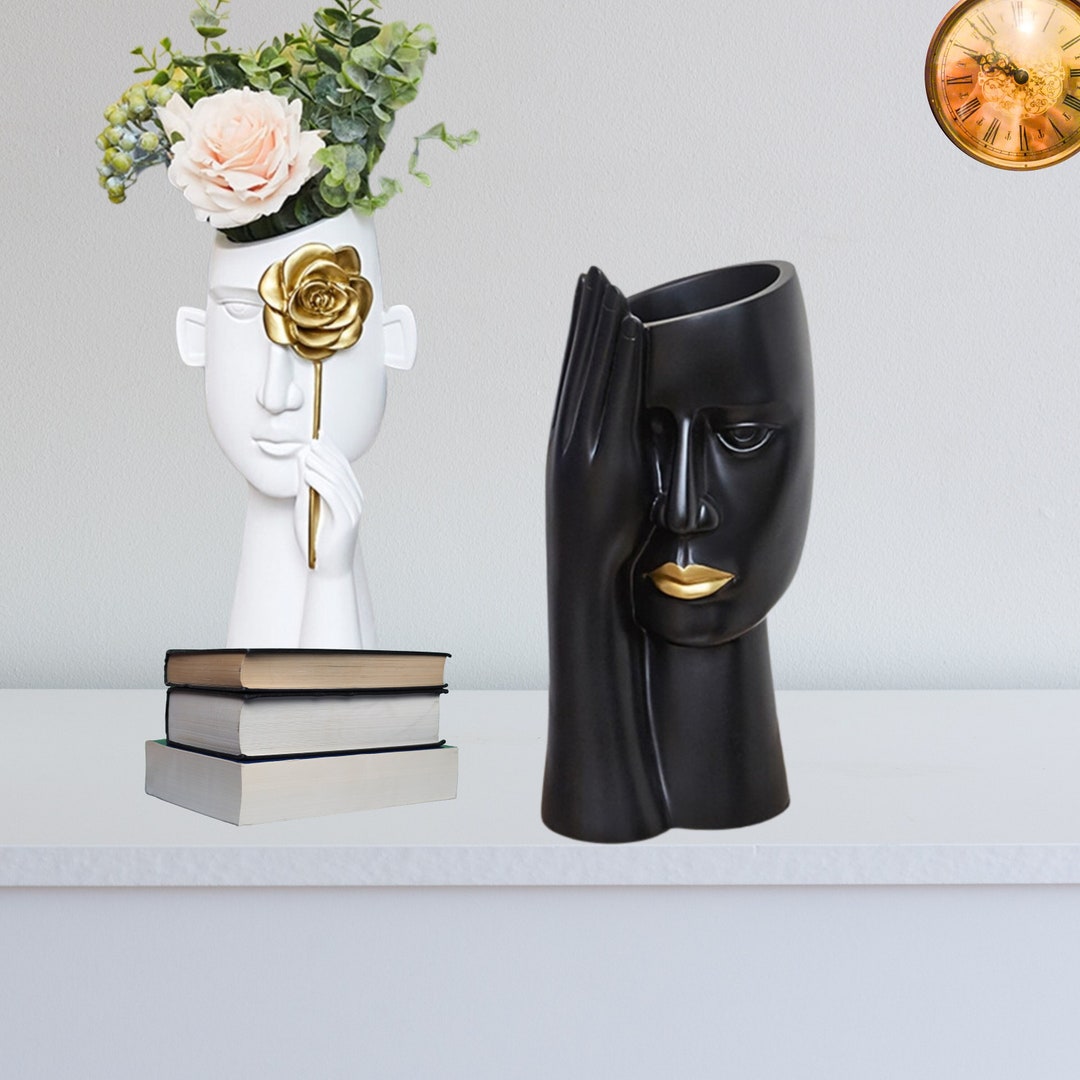 Portrait Vase Elegant Hand on Face Vase Light Luxury Home Decor ...