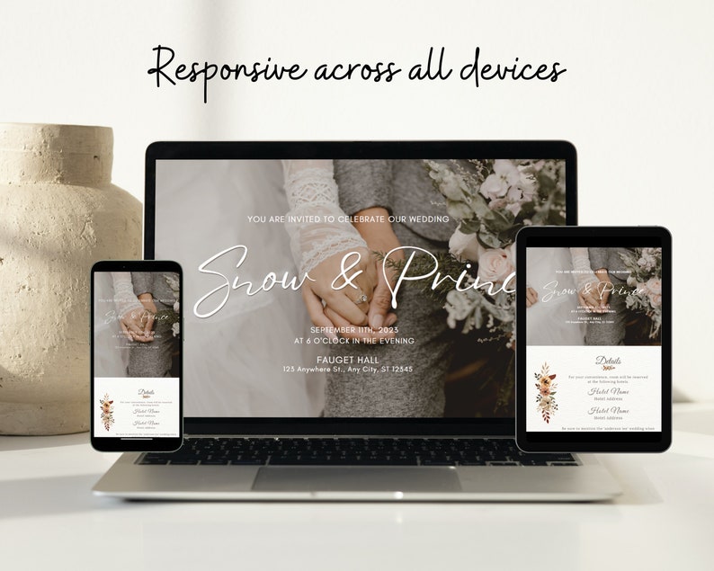 Digital Wedding Invitation Editable Invite Template Floral Wedding ...