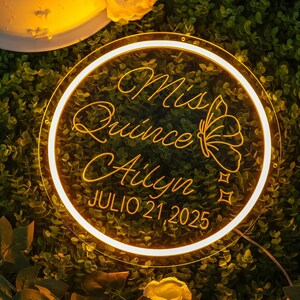 Mis Quince Birthday Name Neon Sign,custom Name 15th Birthday Party Neon ...