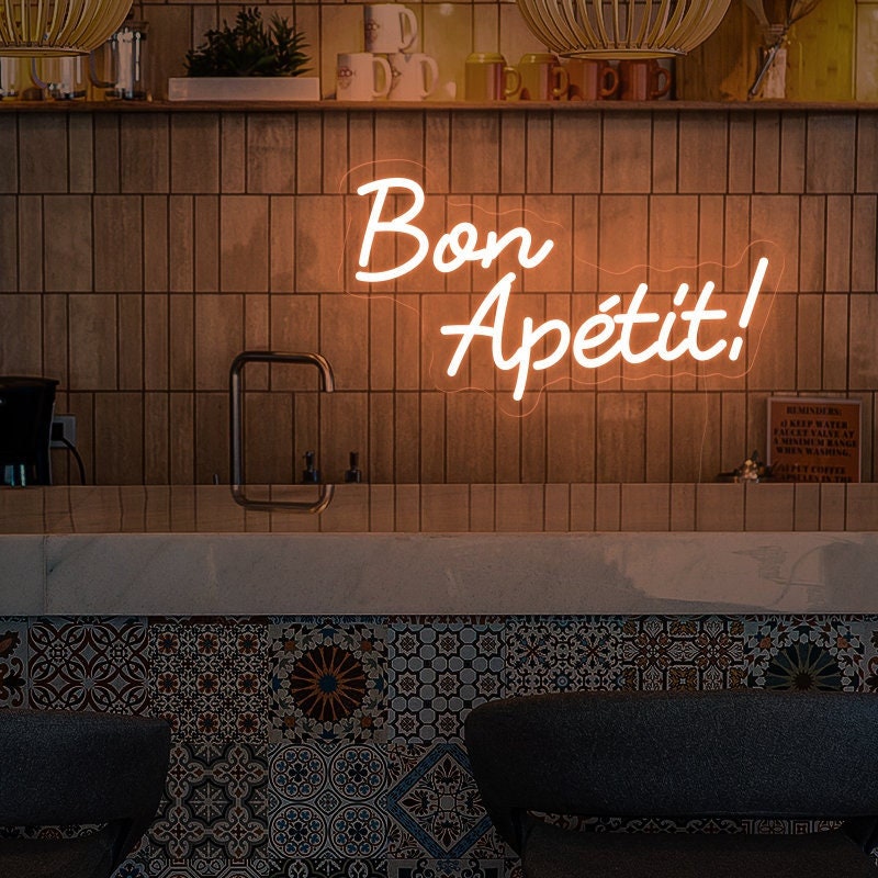 Bon Appetit Neon Light, Kitchen French Decor LED Sign,kitchen Wall Art ...