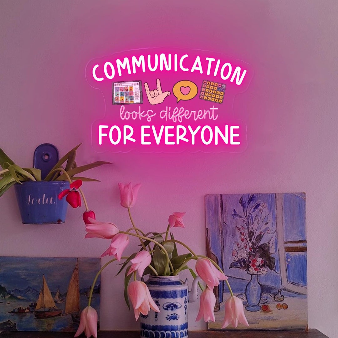 Communication Neon Sign: Speech Therapy Classroom Decor - Etsy