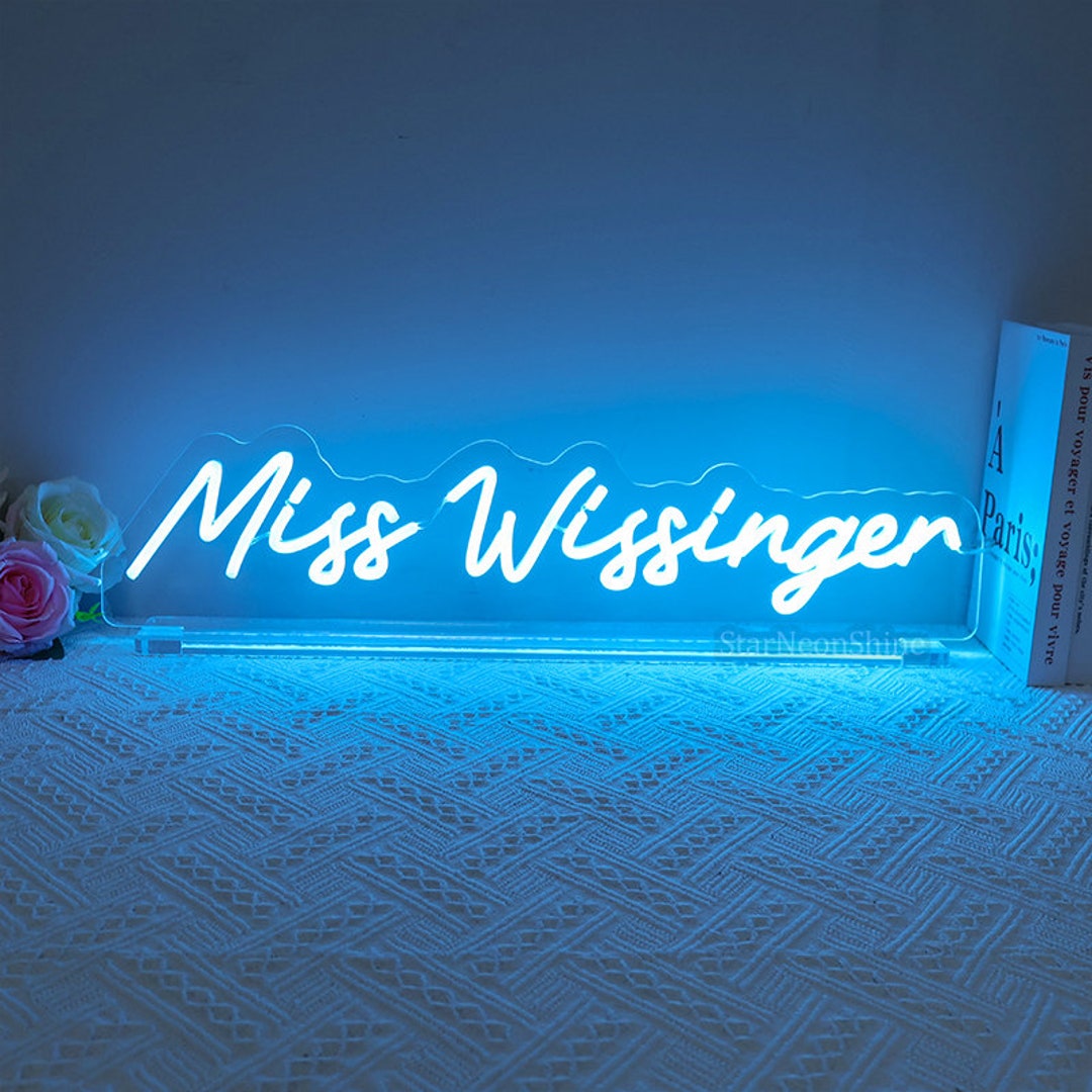 Custom Free Standing Wedding Table Neon Sign,teacher Name Table Sign ...