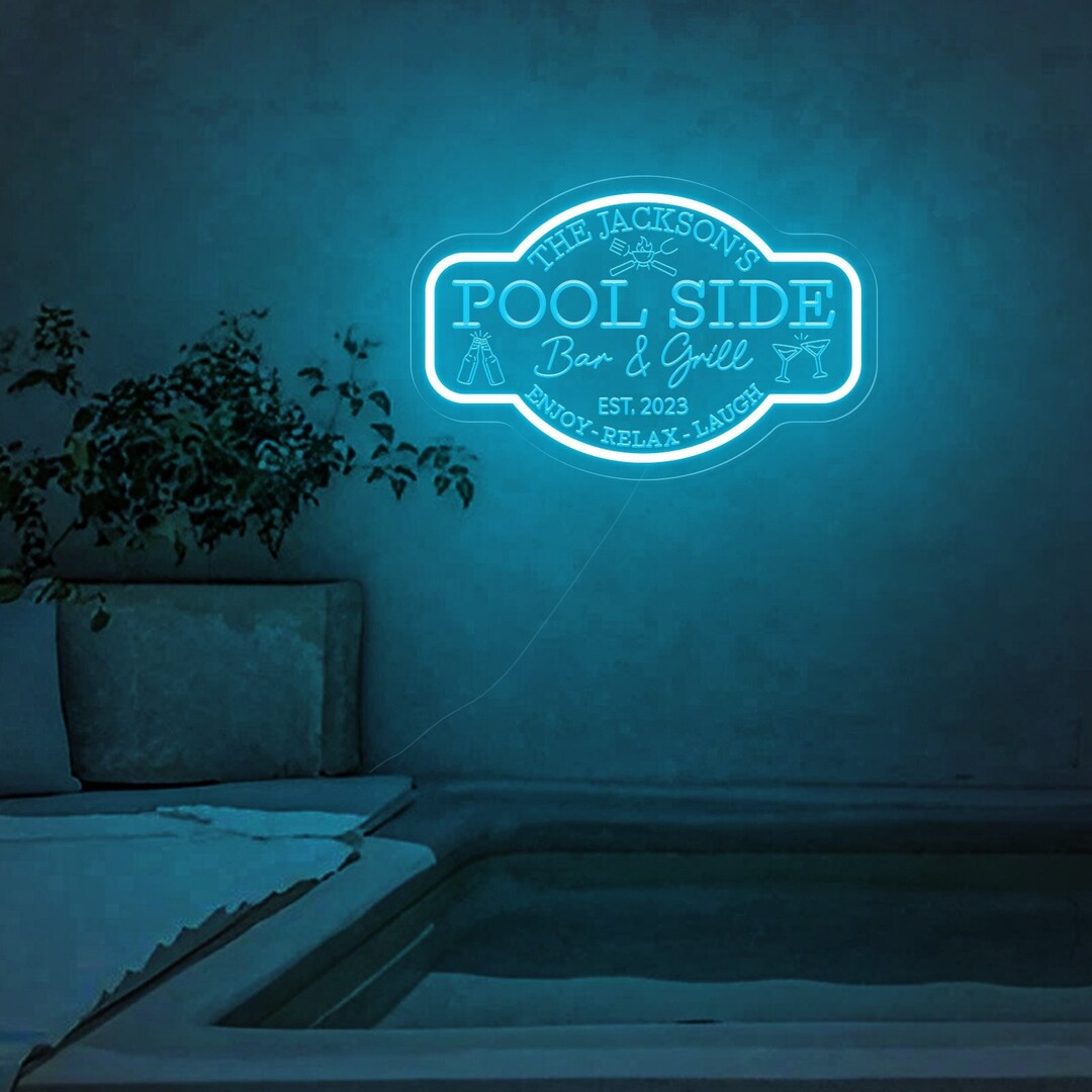 Personalized Outdoor Pool & Patio Neon Sign,family Poolside Bar and ...