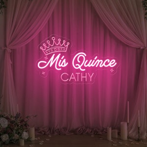 Mis Quince Name Neon Sign,custom Your Name 15th Birthday Party Neon ...