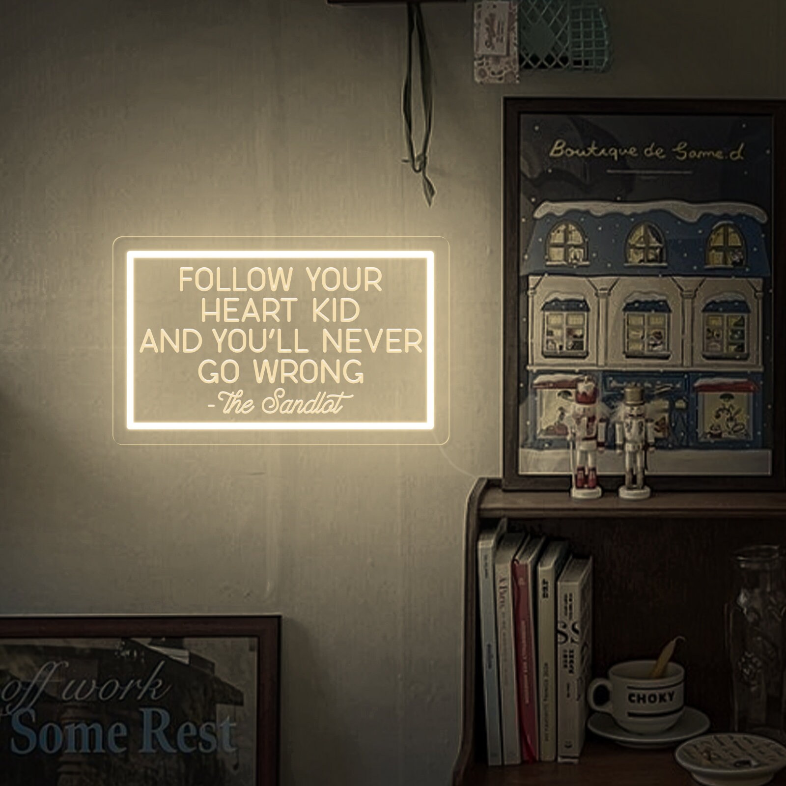 Sandlot Quote Neon Sign: Follow Your Heart Kid, Baseball Bedroom Decor ...