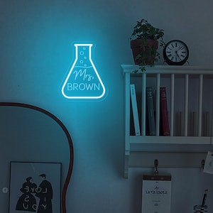 Custom Science Teacher Name Neon Sign: Beaker Classroom Decor - Etsy