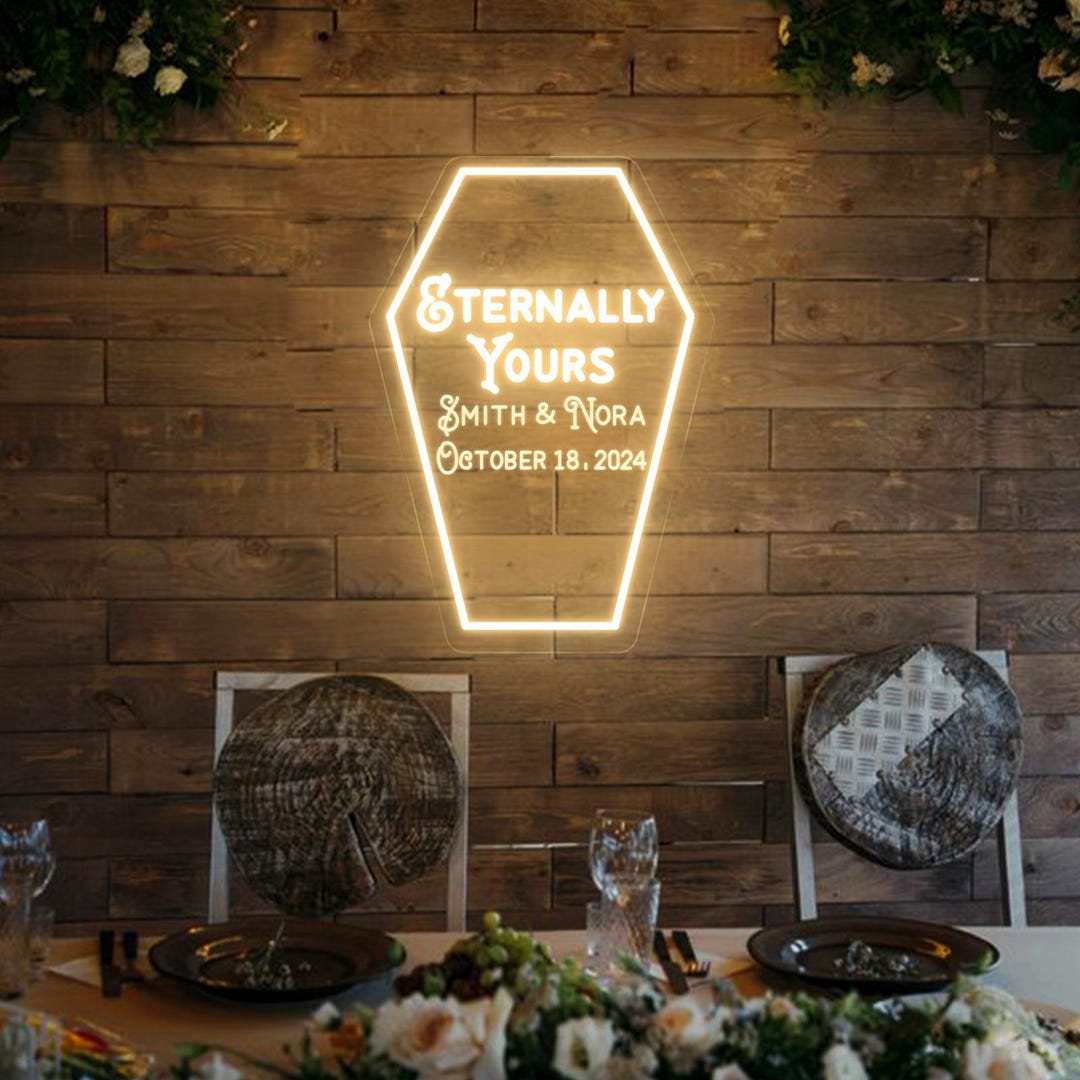 Eternally Yours Coffin Neon Sign: Gothic Wedding Decor - Etsy