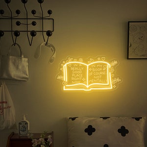 In A Really Good Place Book Neon Sign,bookshelf Decor,home Library ...