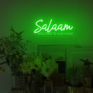 Salaam Neon Sign, Islamic Home Decor Sign, Salaam Sign, Welcome to Our ...