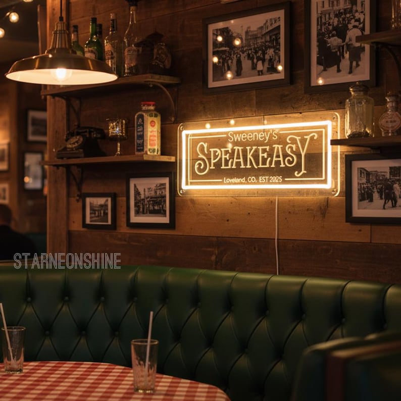 Personalized Speakeasy Lounge Neon Sign: Home Bar Decor - Etsy