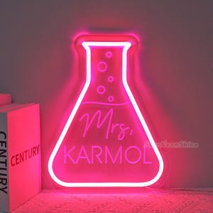 Custom Science Teacher Name Neon Sign: Beaker Classroom Decor - Etsy