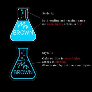 Custom Science Teacher Name Neon Sign: Beaker Classroom Decor - Etsy