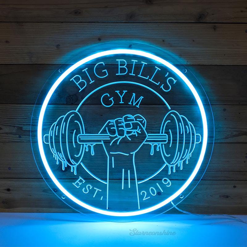 Neon Workout Sign - Etsy