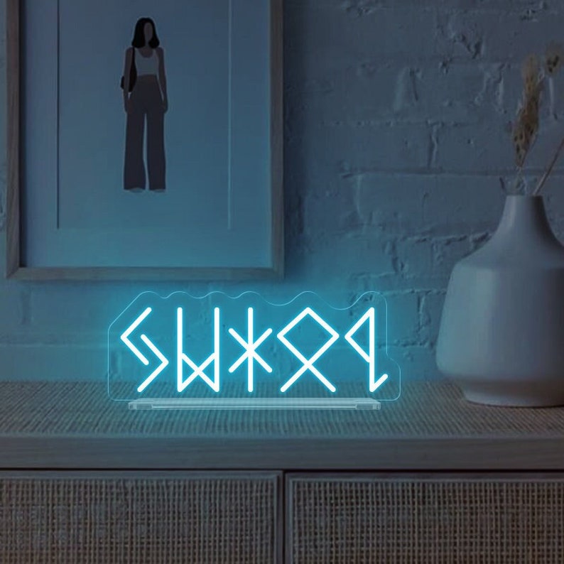 Personalized Viking Alphabet Name Neon Sign,custom Name in Rune Neon ...