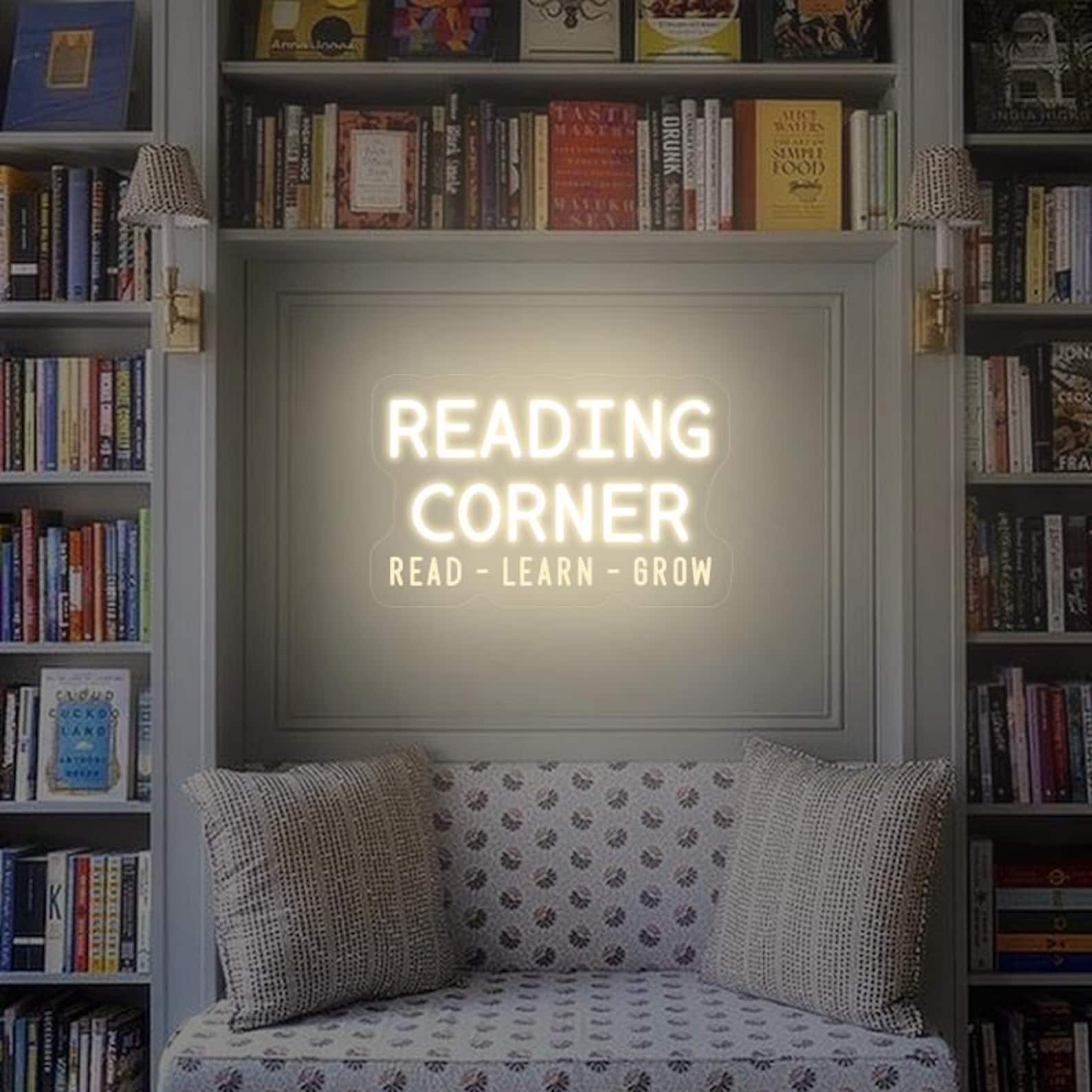 Reading Corner Neon Sign: Classroom Book Nook Decor - Etsy
