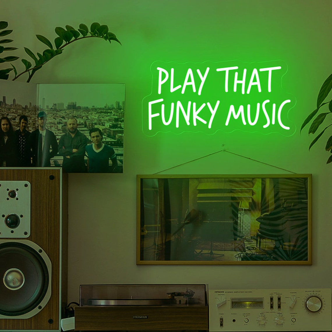 Play That Funky Music Neon Sign: Retro 70s Bar Art - Etsy