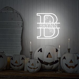 Personalized Halloween Alphabet Letters Neon Sign,halloween Family Name ...