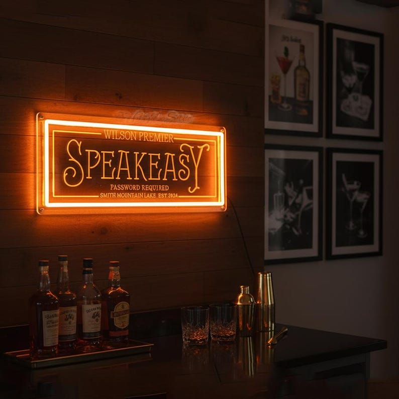 Personalized Speakeasy Lounge Neon Sign: Home Bar Decor - Etsy